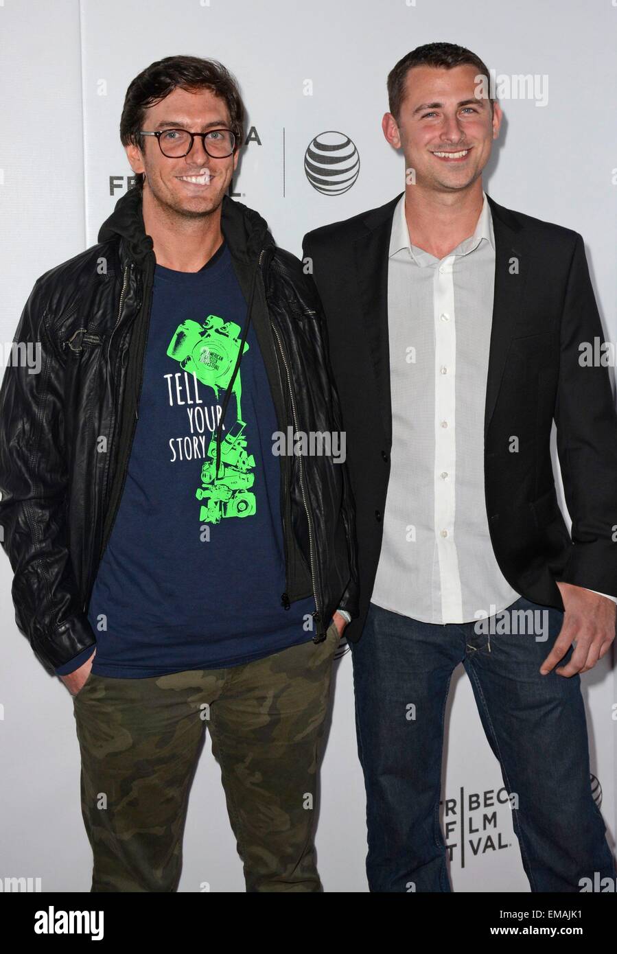 New York, NY, USA. 17th Apr, 2015. Andrew Jenks, Daniel Zinn out and ...