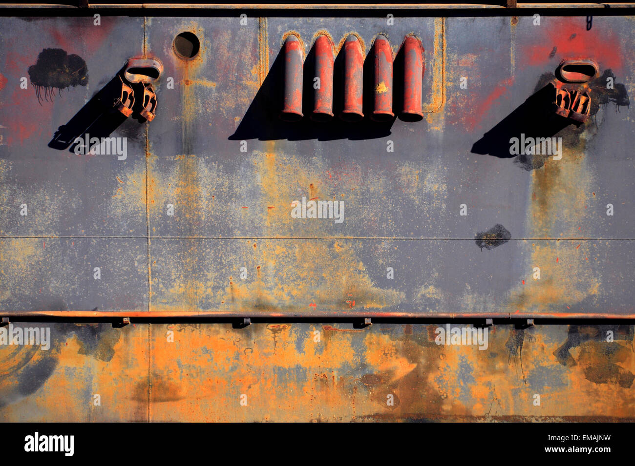Floating deck or port wall at Demarchi Island Port, River Plate Coast ...