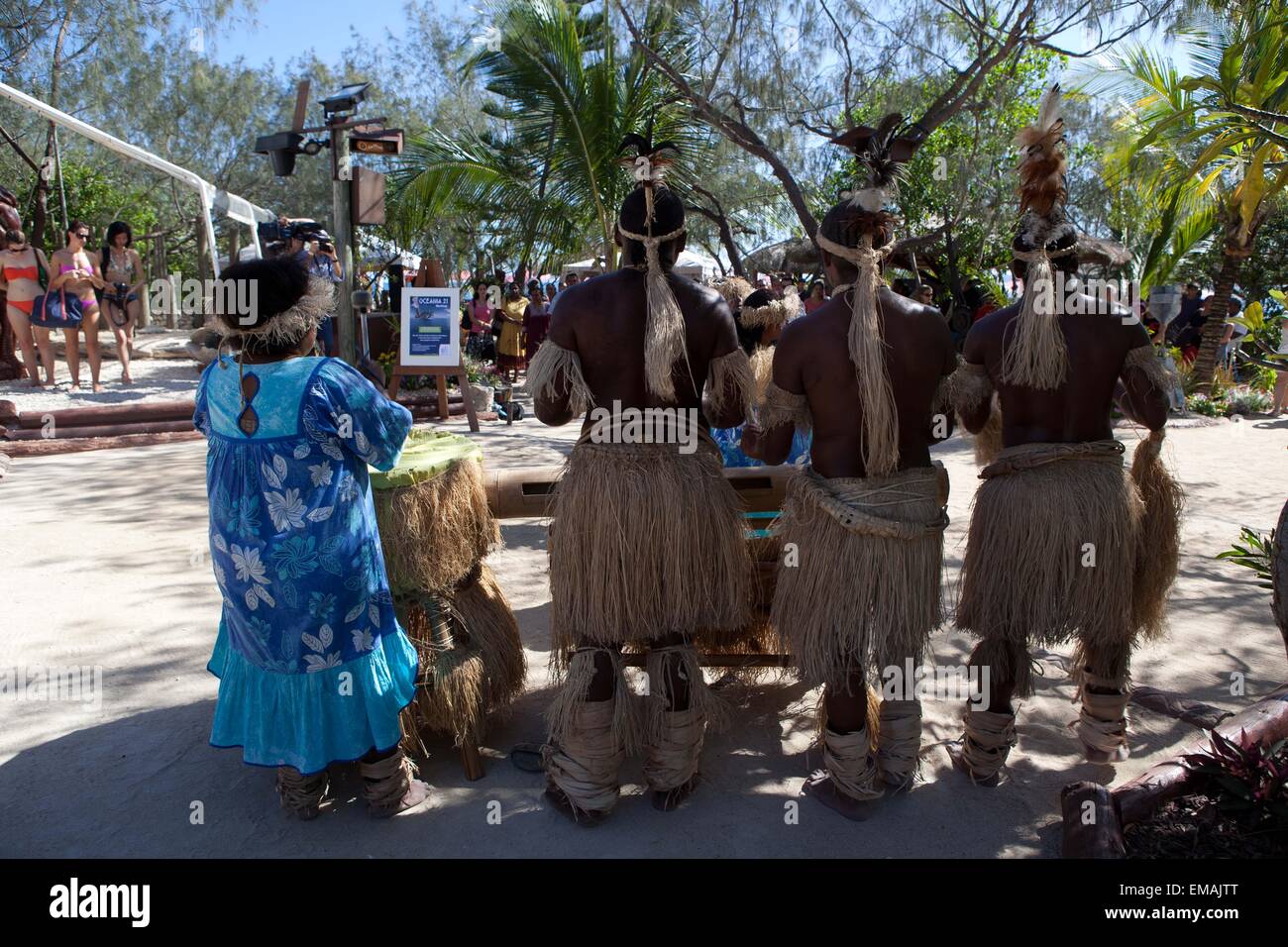 New Caledonia, Noumea, Traditional Kanak Dance and music "We Ce Ca ...