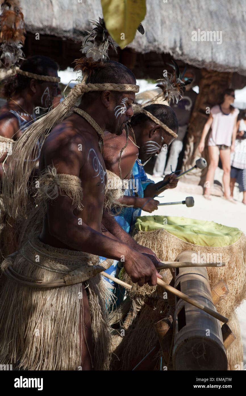 New Caledonia, Noumea, Traditional Kanak Dance and music "We Ce Ca ...