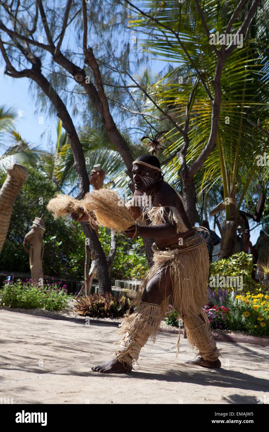 New Caledonia, Noumea, Traditional Kanak Dance and music "We Ce Ca ...
