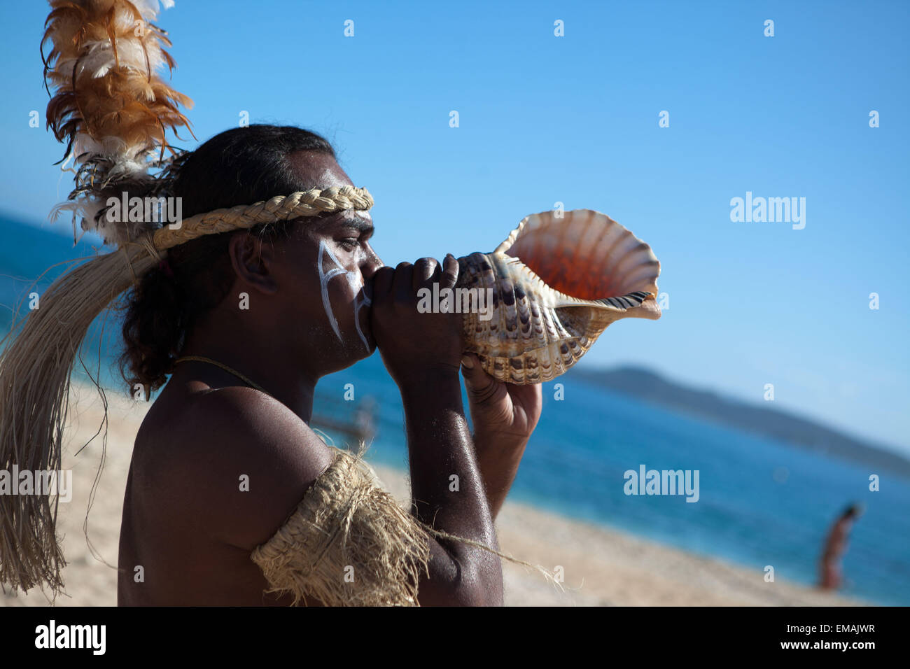 New Caledonia, Noumea, Traditional Kanak Dance and music "We Ce Ca ...