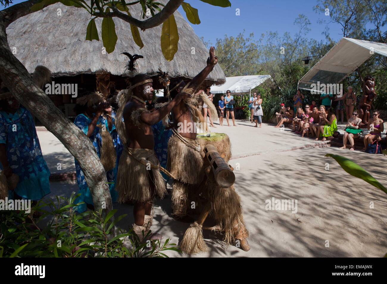 New Caledonia, Noumea, Traditional Kanak Dance and music "We Ce Ca ...