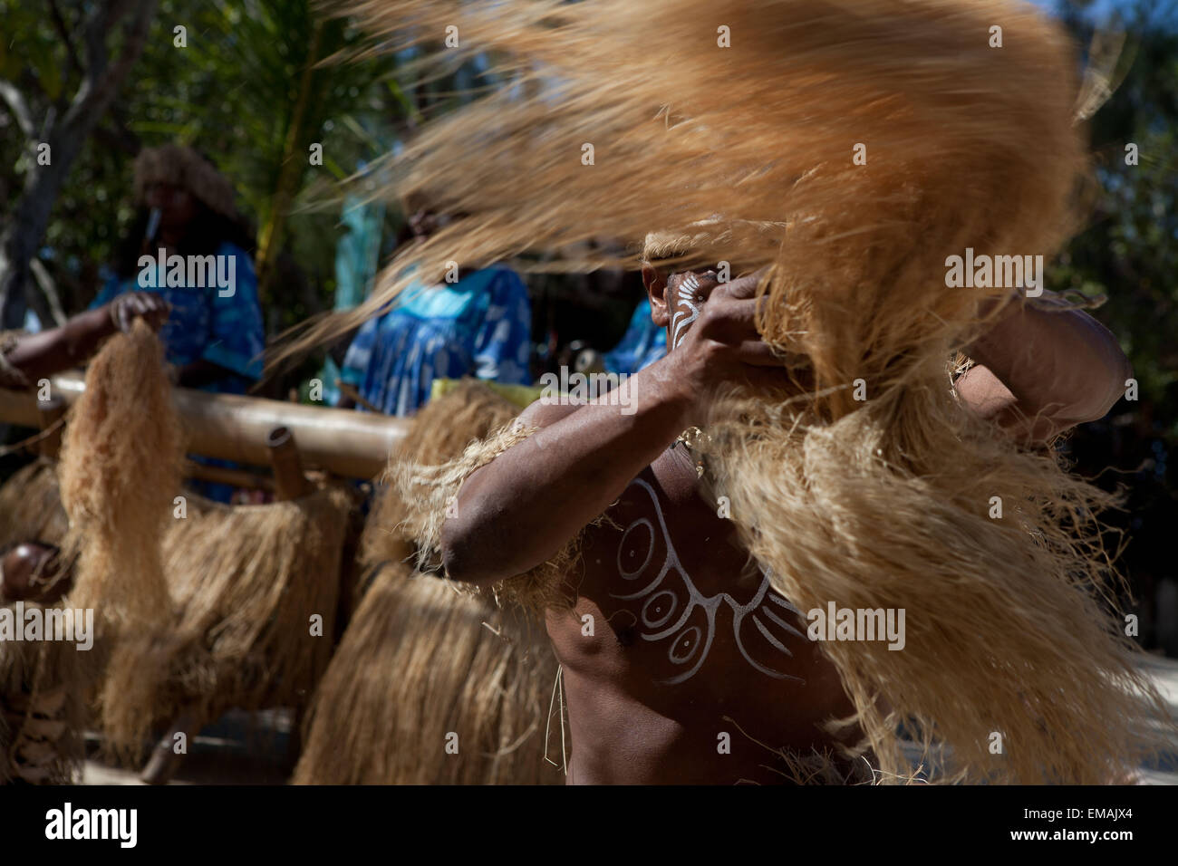 New Caledonia, Noumea, Traditional Kanak Dance and music "We Ce Ca ...