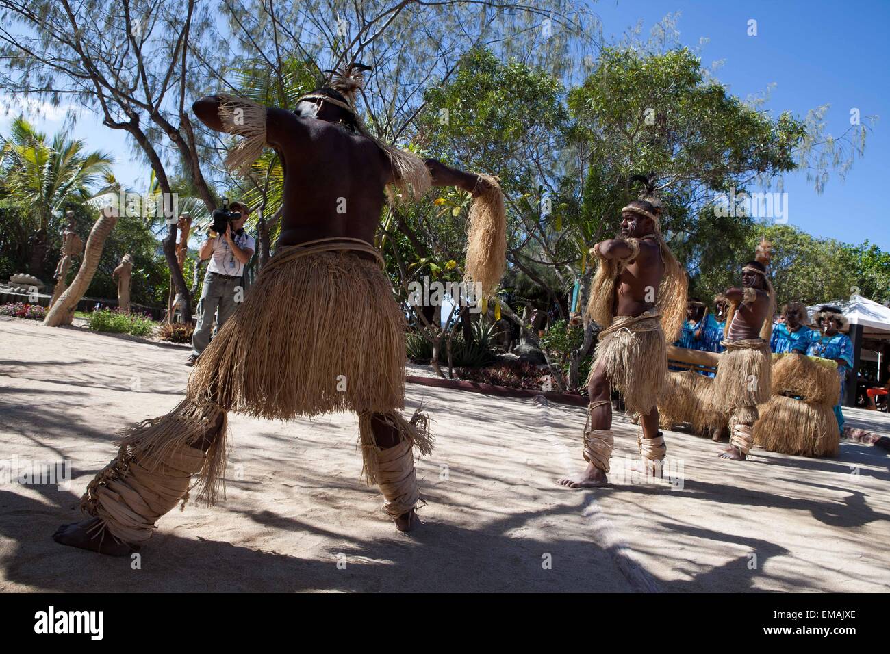 New Caledonia, Noumea, Traditional Kanak Dance and music "We Ce Ca ...