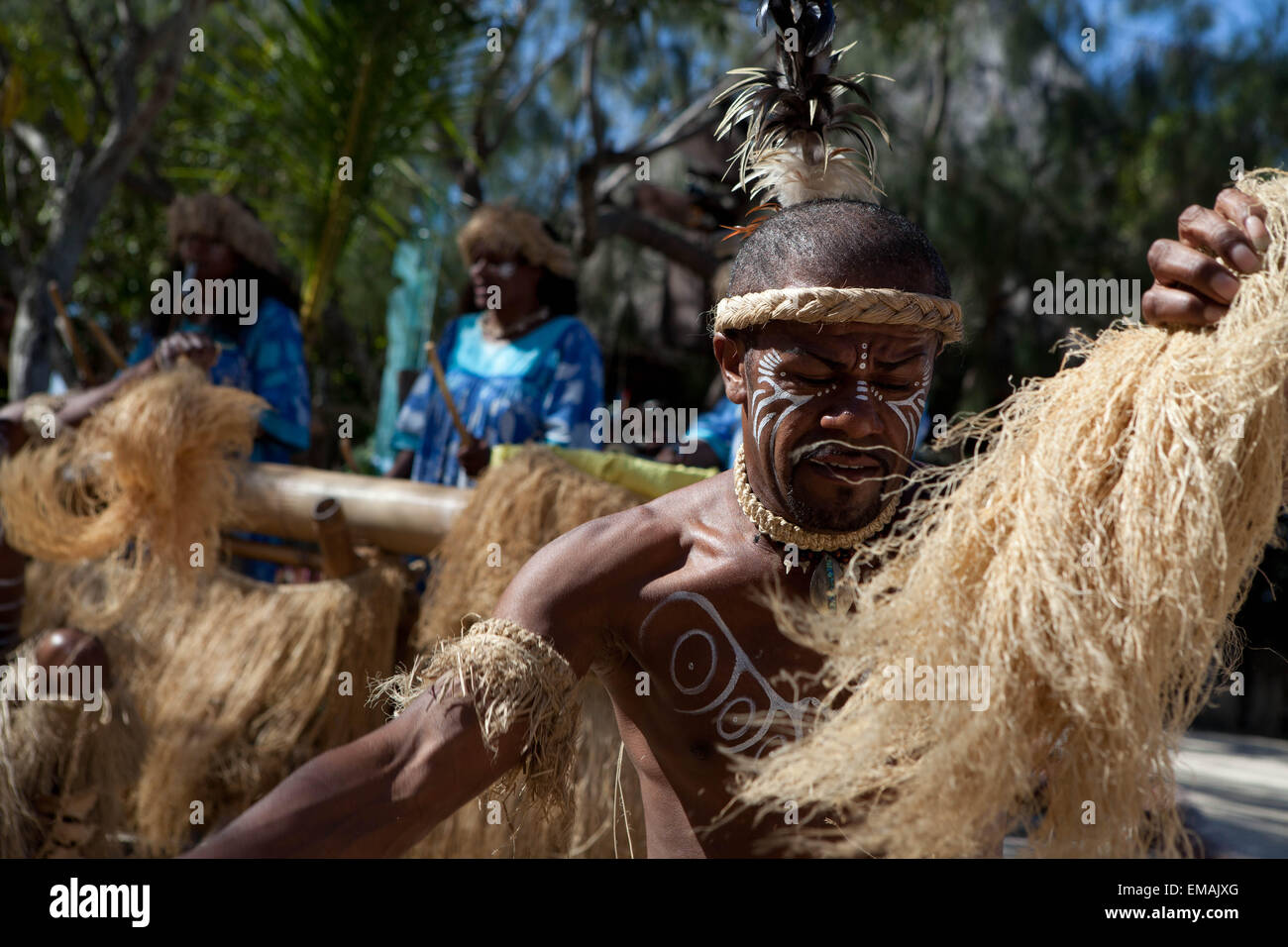 New Caledonia, Noumea, Traditional Kanak Dance and music "We Ce Ca ...