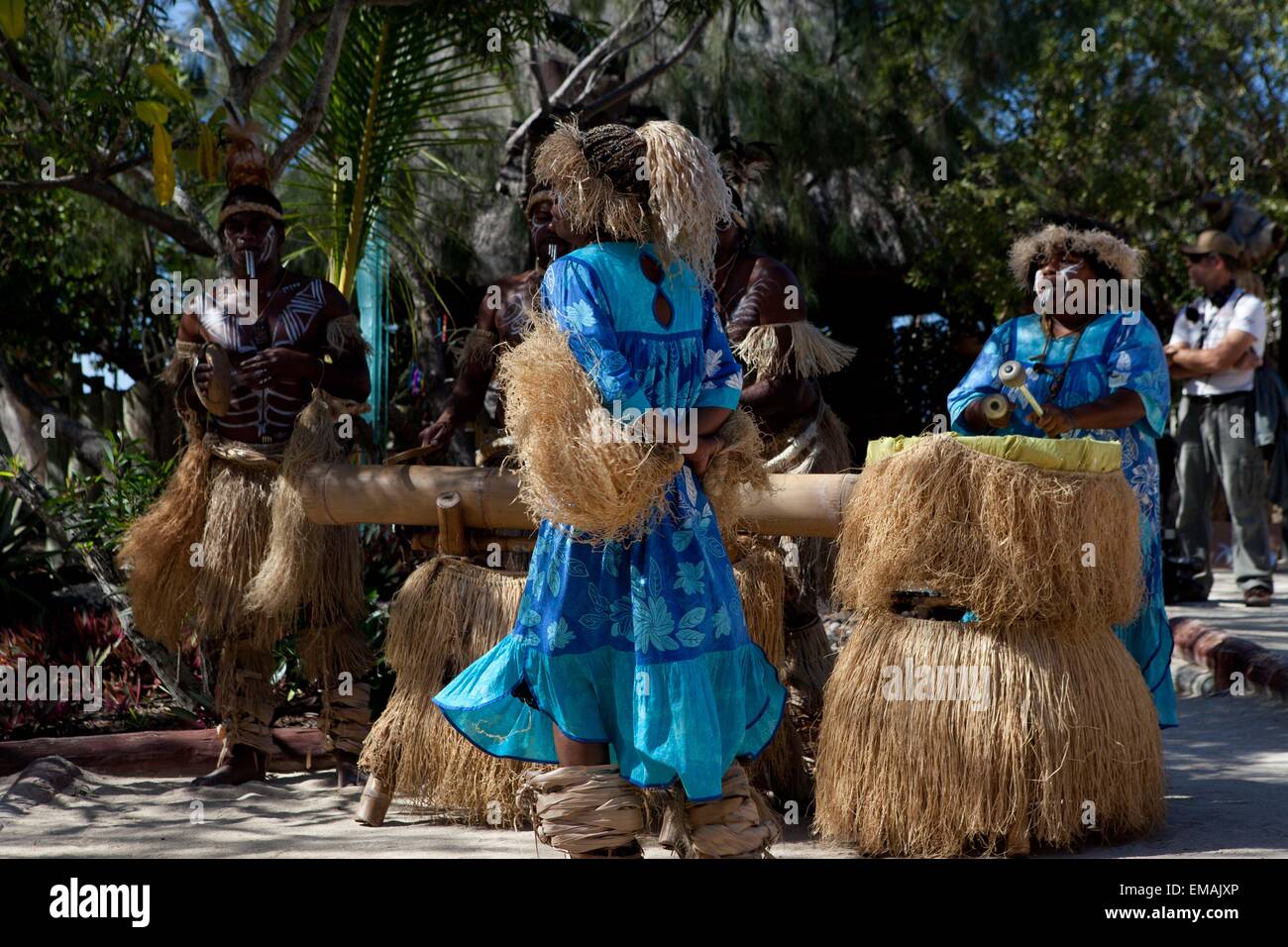 New Caledonia, Noumea, Traditional Kanak Dance and music "We Ce Ca ...