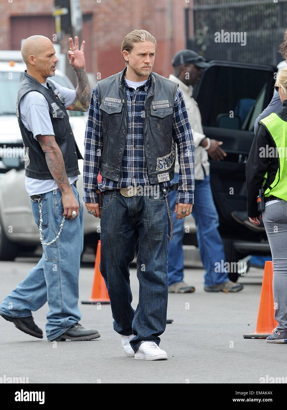 Charlie Hunnam is all smiles as he continues to film the last episodes ...