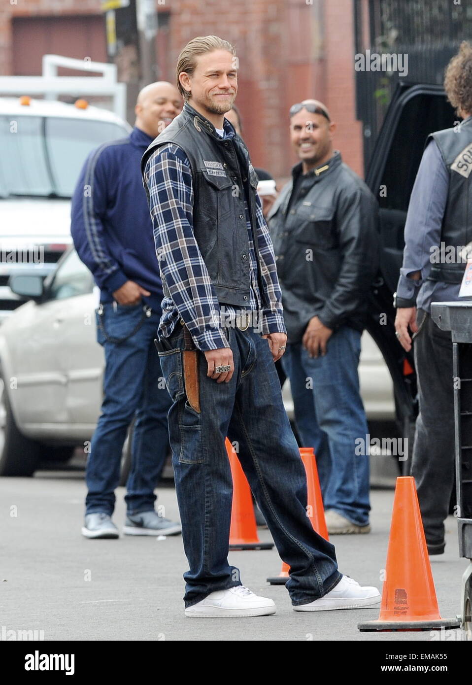 Charlie Hunnam is all smiles as he continues to film the last episodes ...