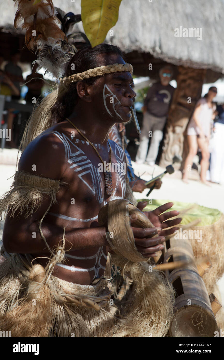 New Caledonia, Noumea, Traditional Kanak Dance and music "We Ce Ca ...