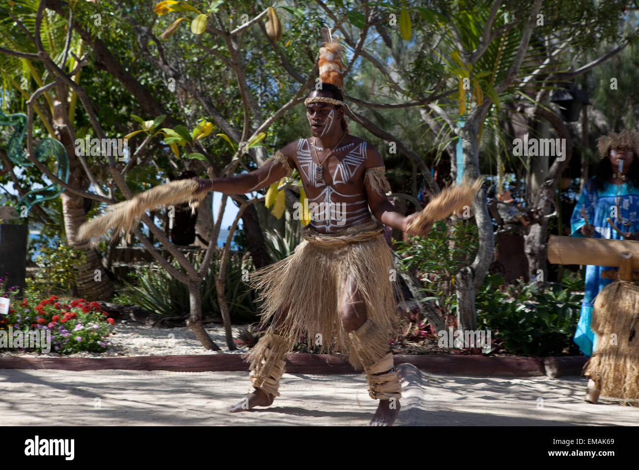 New Caledonia, Noumea, Traditional Kanak Dance and music "We Ce Ca ...
