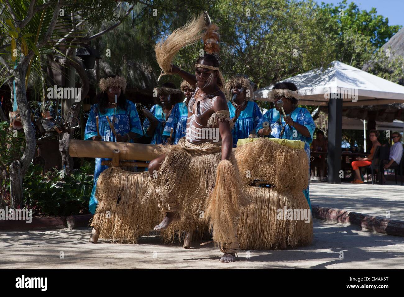 New Caledonia, Noumea, Traditional Kanak Dance and music "We Ce Ca ...