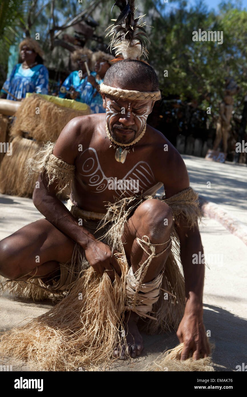 New Caledonia, Noumea, Traditional Kanak Dance and music "We Ce Ca ...