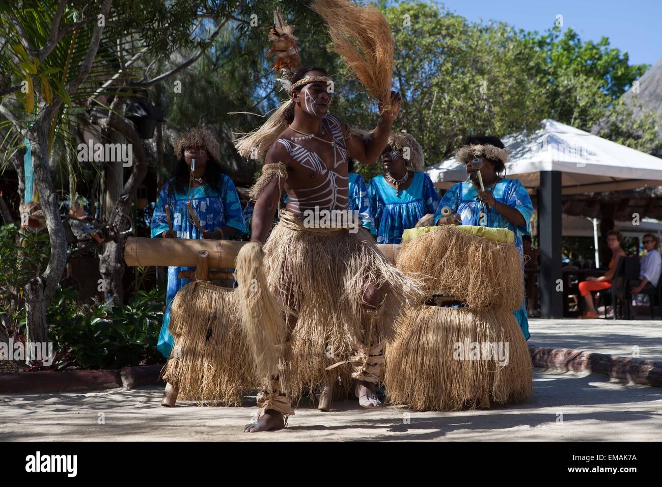 New Caledonia, Noumea, Traditional Kanak Dance and music "We Ce Ca ...