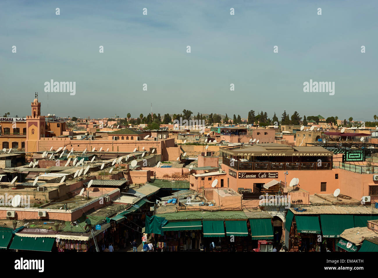 View over covered souk, Marrakech, Morocco Stock Photo - Alamy