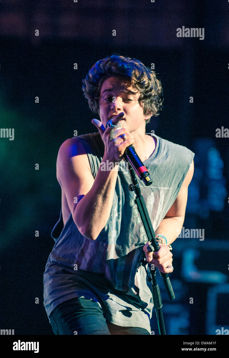 British pop band The Vamps performing live in concert at the Eventim ...