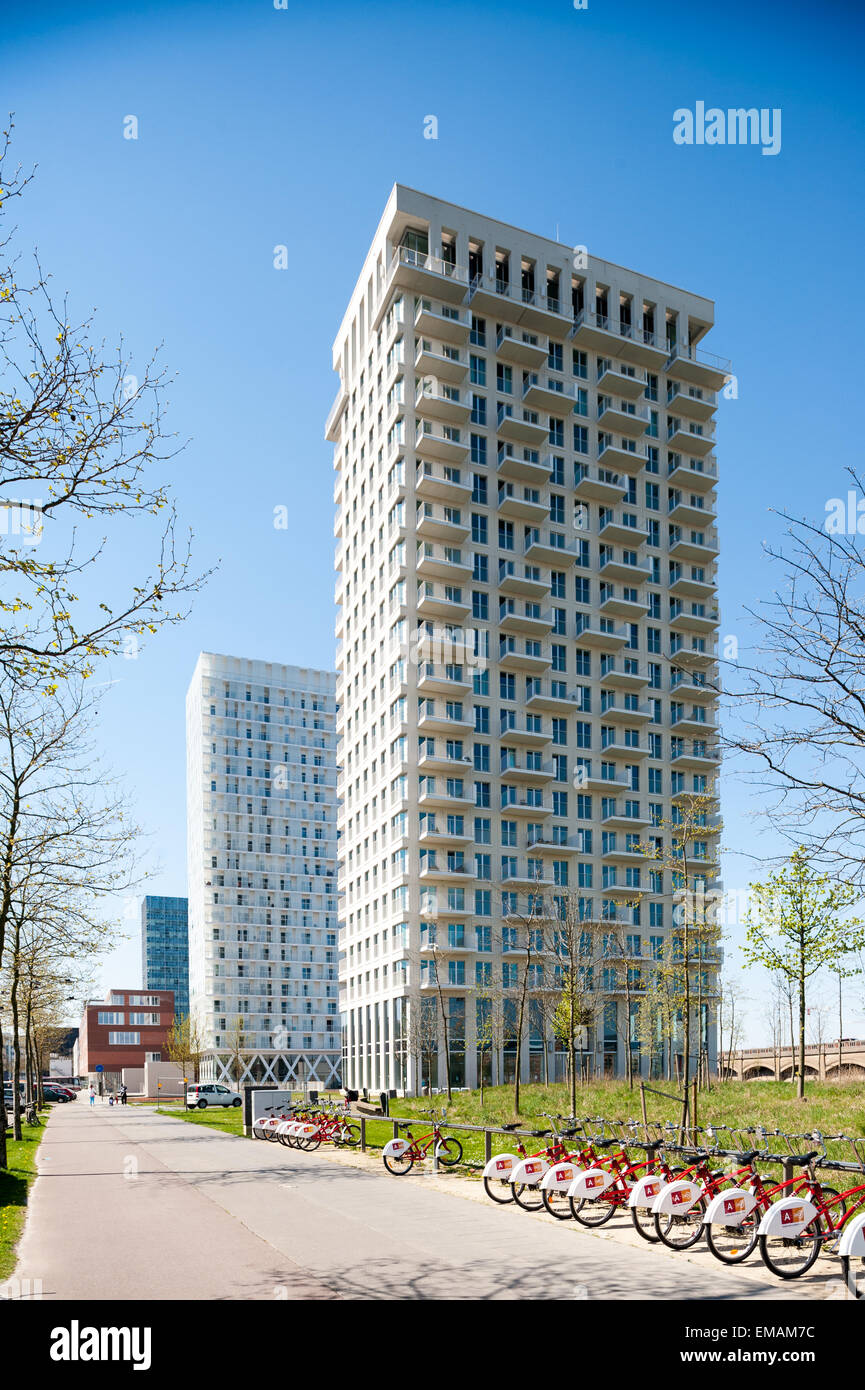 Belgium, Antwerp, towers at Park Spoor Noord Stock Photo - Alamy