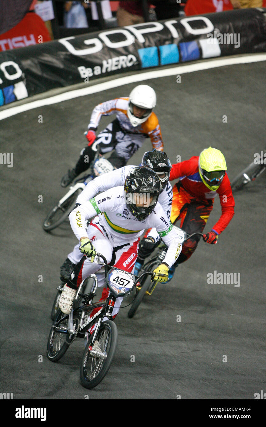Manchester, UK. 18th April, 2015. Joshua Callan (AUS) during the mens ...
