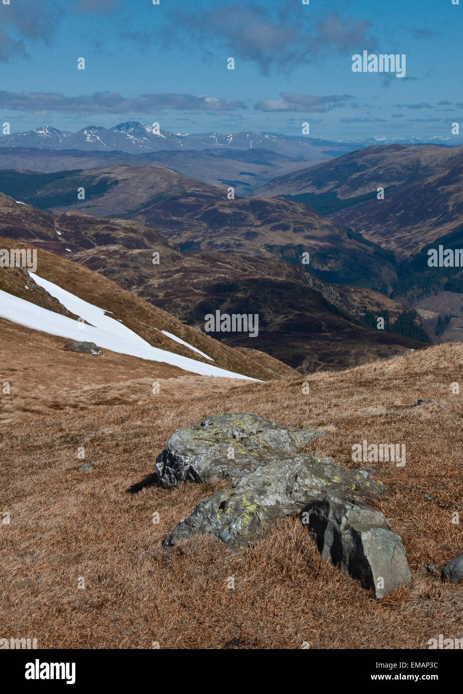 Views from the top of Ben Ledi mountain. Trossachs National Park ...