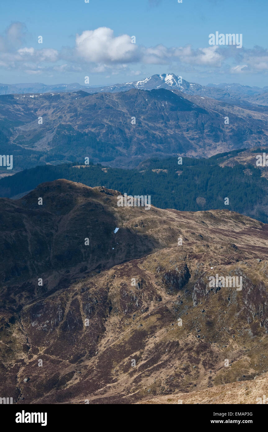 Views from the top of Ben Ledi mountain. Trossachs National Park ...