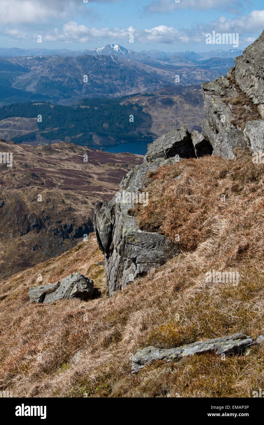 Views from the top of Ben Ledi mountain. Trossachs National Park ...