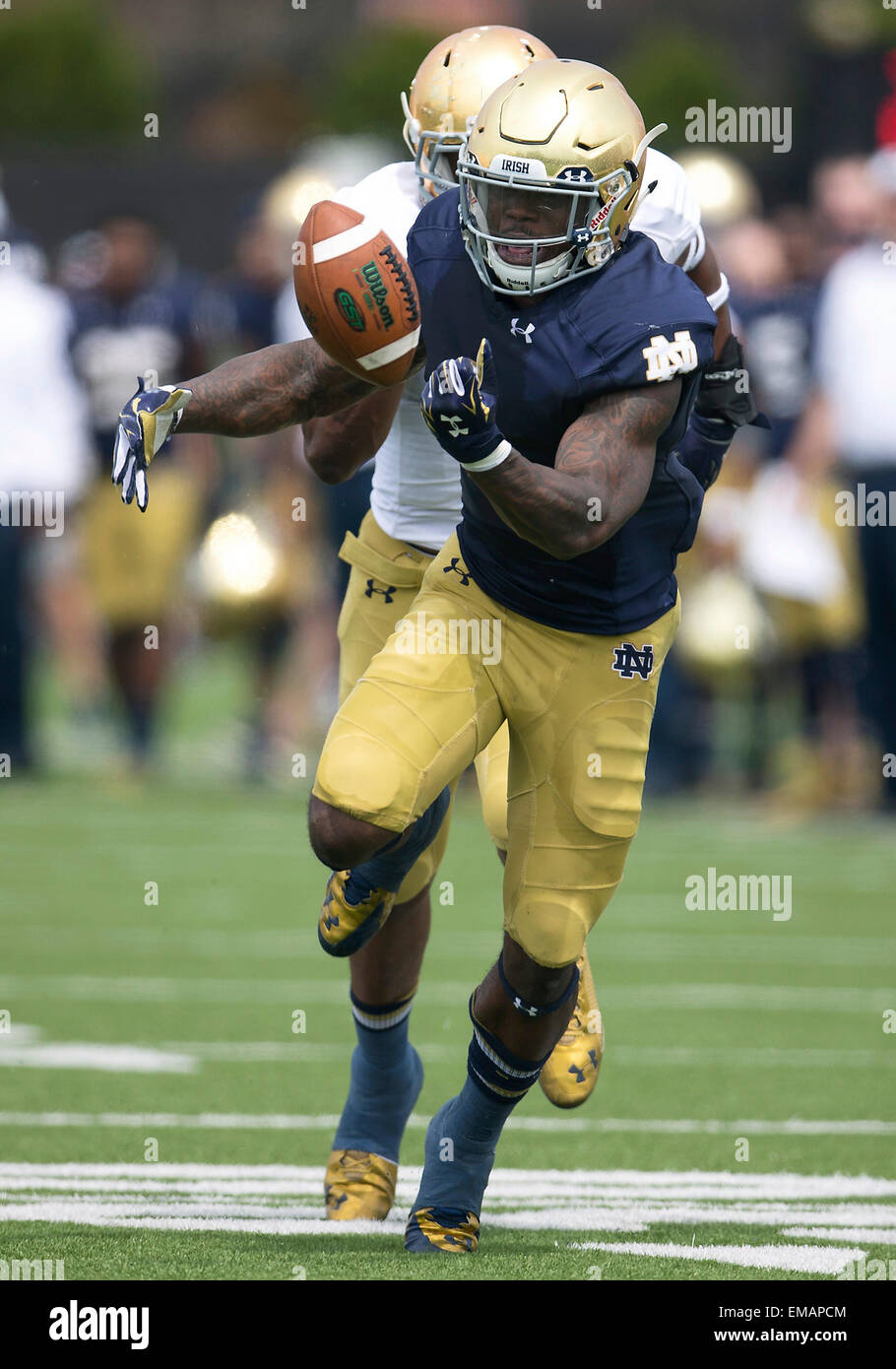 South Bend, Indiana, USA. 18th Apr, 2015. Notre Dame running back Greg ...