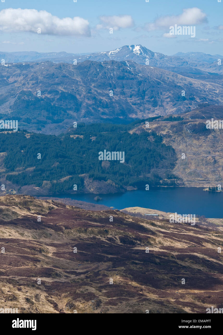 Views from the top of Ben Ledi mountain. Trossachs National Park ...