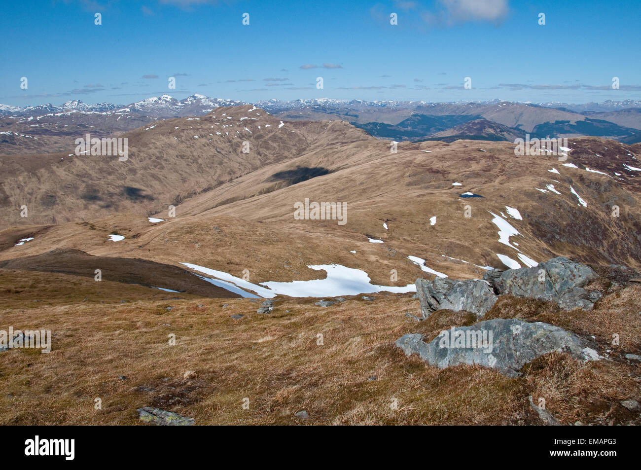 Views from the top of Ben Ledi mountain. Trossachs National Park ...