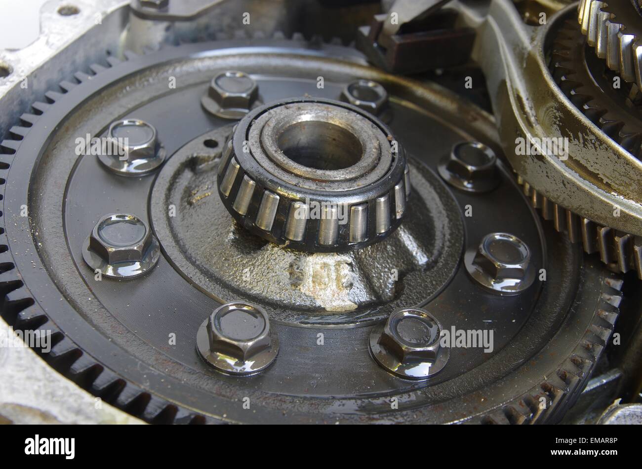 vehicle metal gear set on white background Stock Photo - Alamy