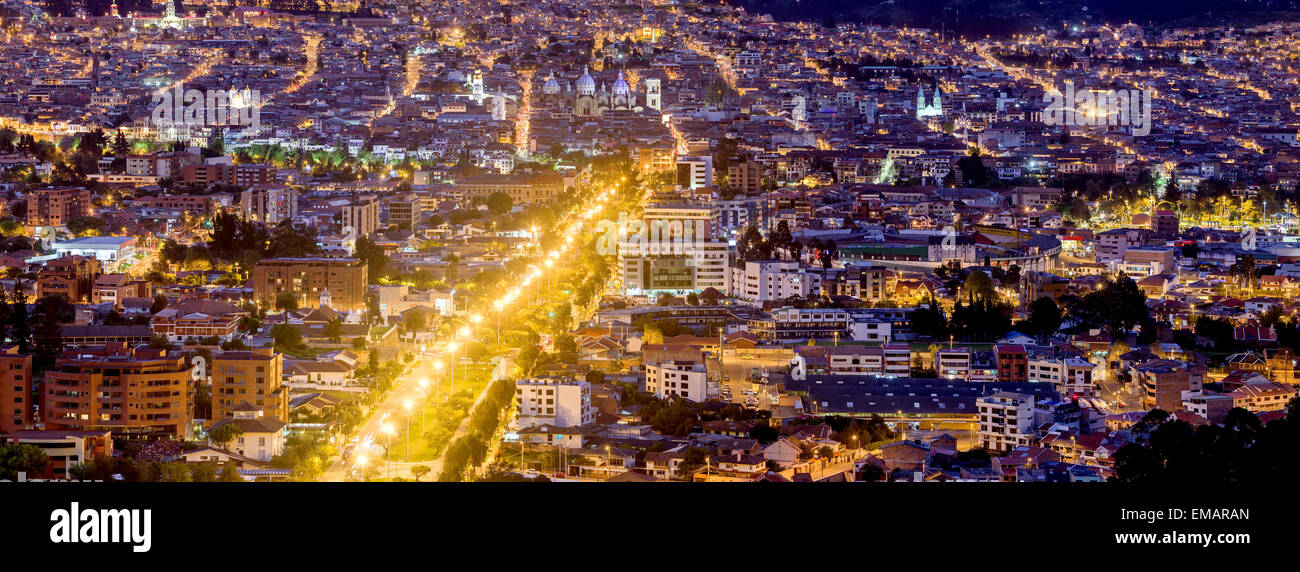 Cuenca Ecuador Night Time Panorama Stock Photo - Alamy