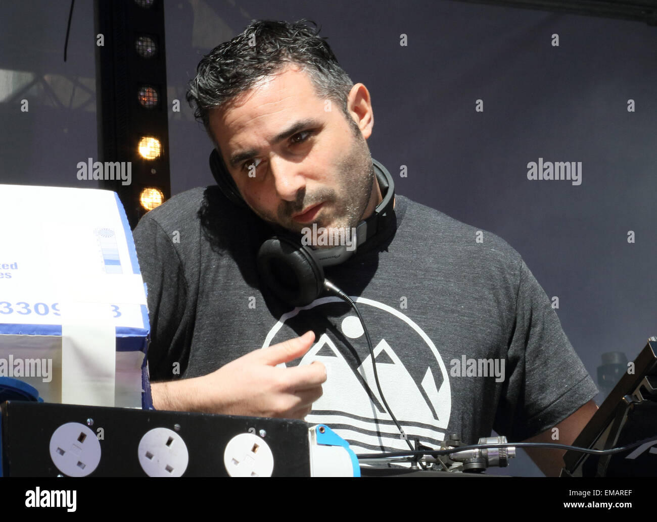 London, UK. 18th April, 2015. DJ Yoda performs at National Record Store ...