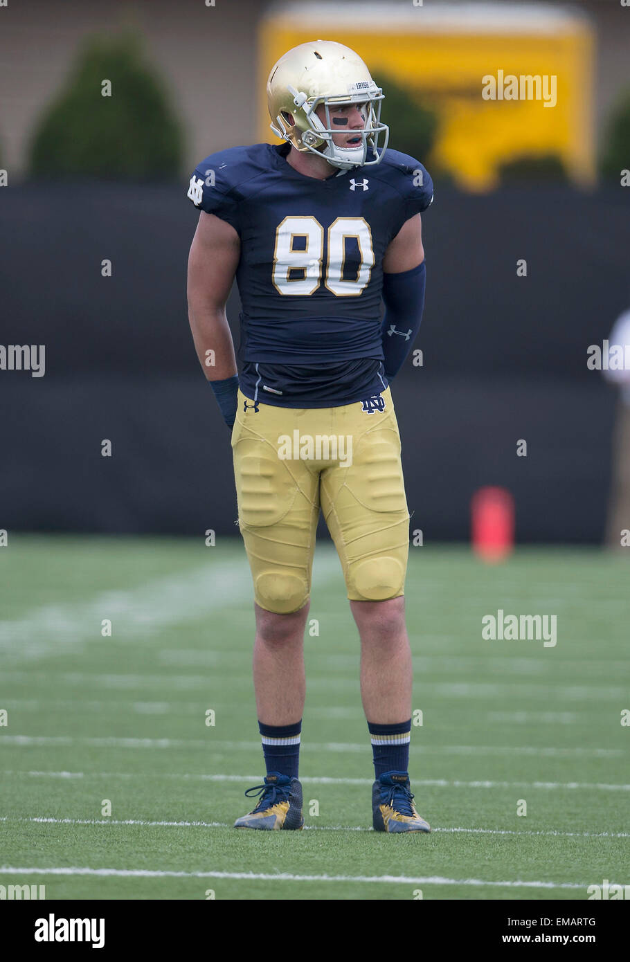 South Bend, Indiana, USA. 18th Apr, 2015. Notre Dame tight end Durham ...