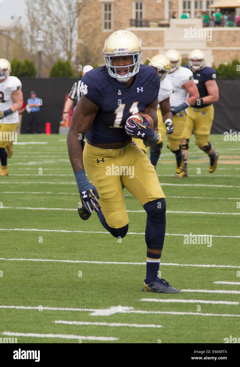 South Bend, Indiana, USA. 18th Apr, 2015. Notre Dame wide receiver ...