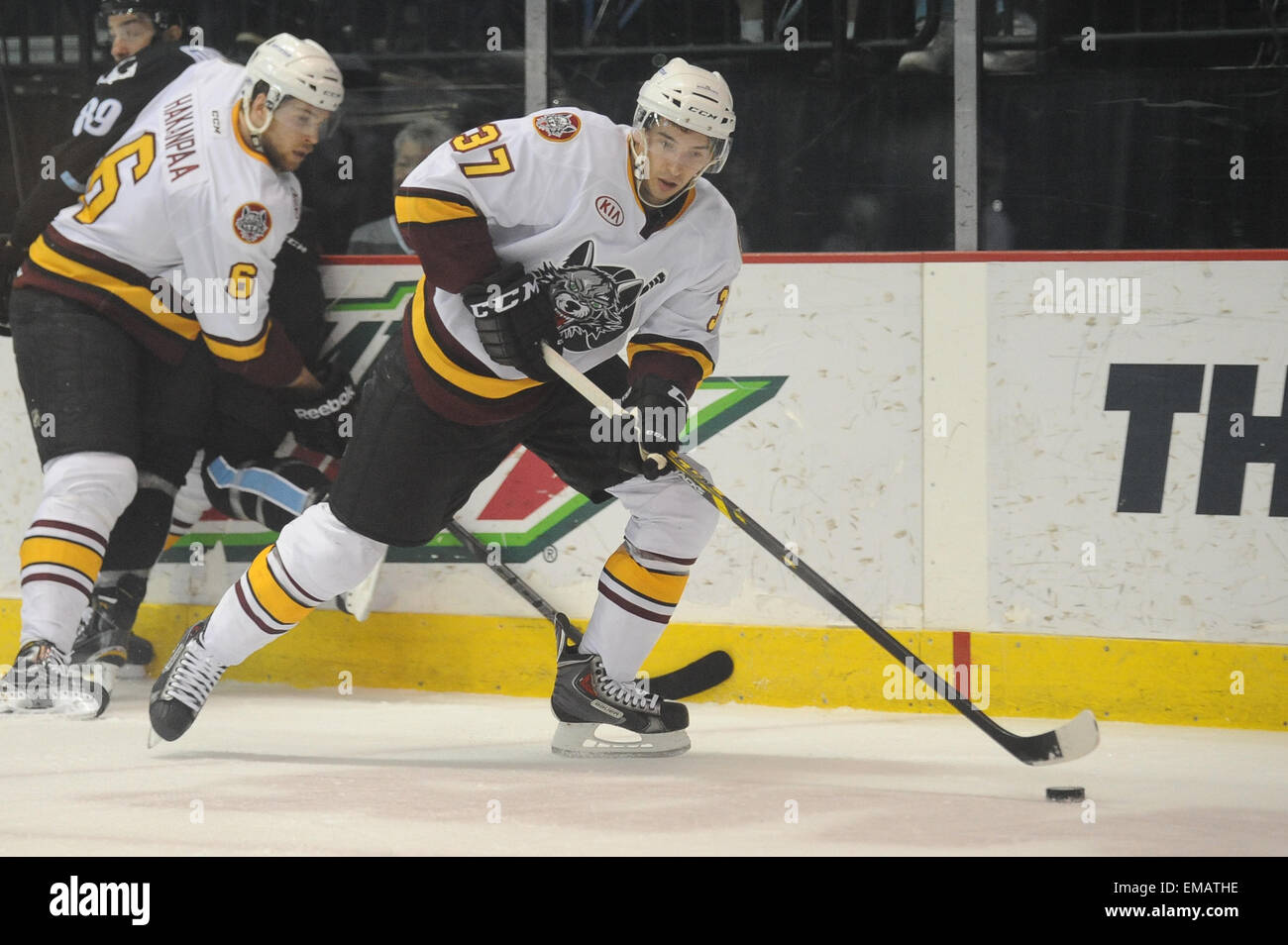 Rosemont, IL, USA. 18th Apr, 2015. Chicago Wolves' Terry Broadhurst (37 ...