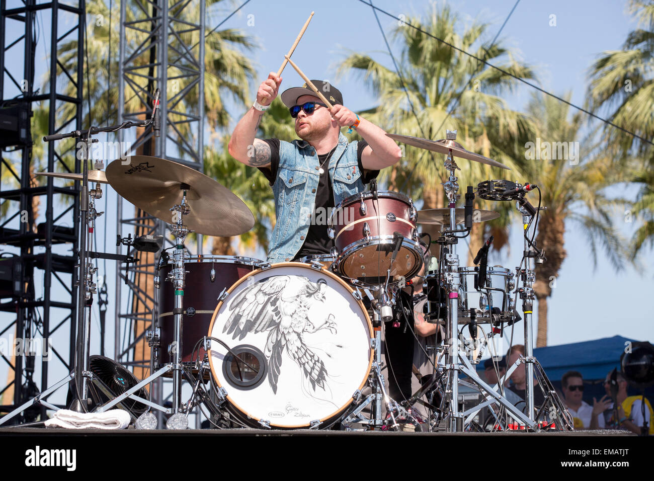 Indio, California, USA. 18th Apr, 2015. Drummer BEN THATCHER of duo ...