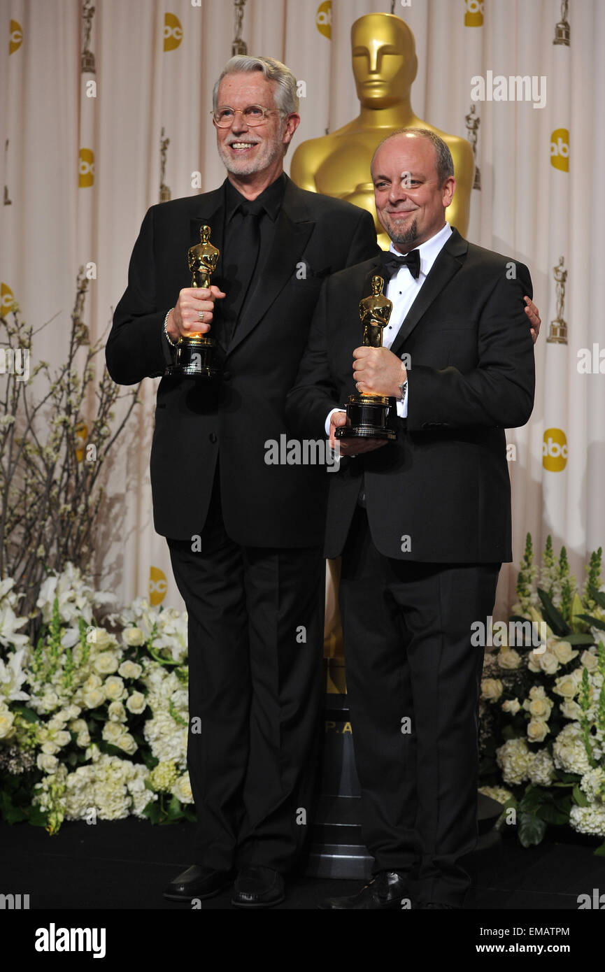 LOS ANGELES, CA - FEBRUARY 26, 2012: Mark Coulier & J. Roy Helland ...
