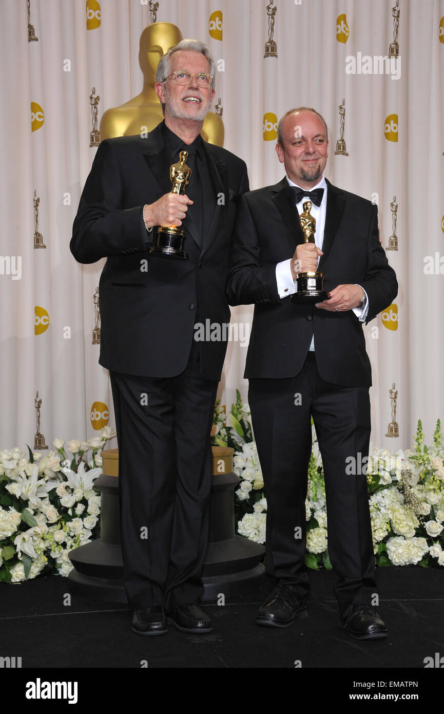 LOS ANGELES, CA - FEBRUARY 26, 2012: Mark Coulier & J. Roy Helland ...