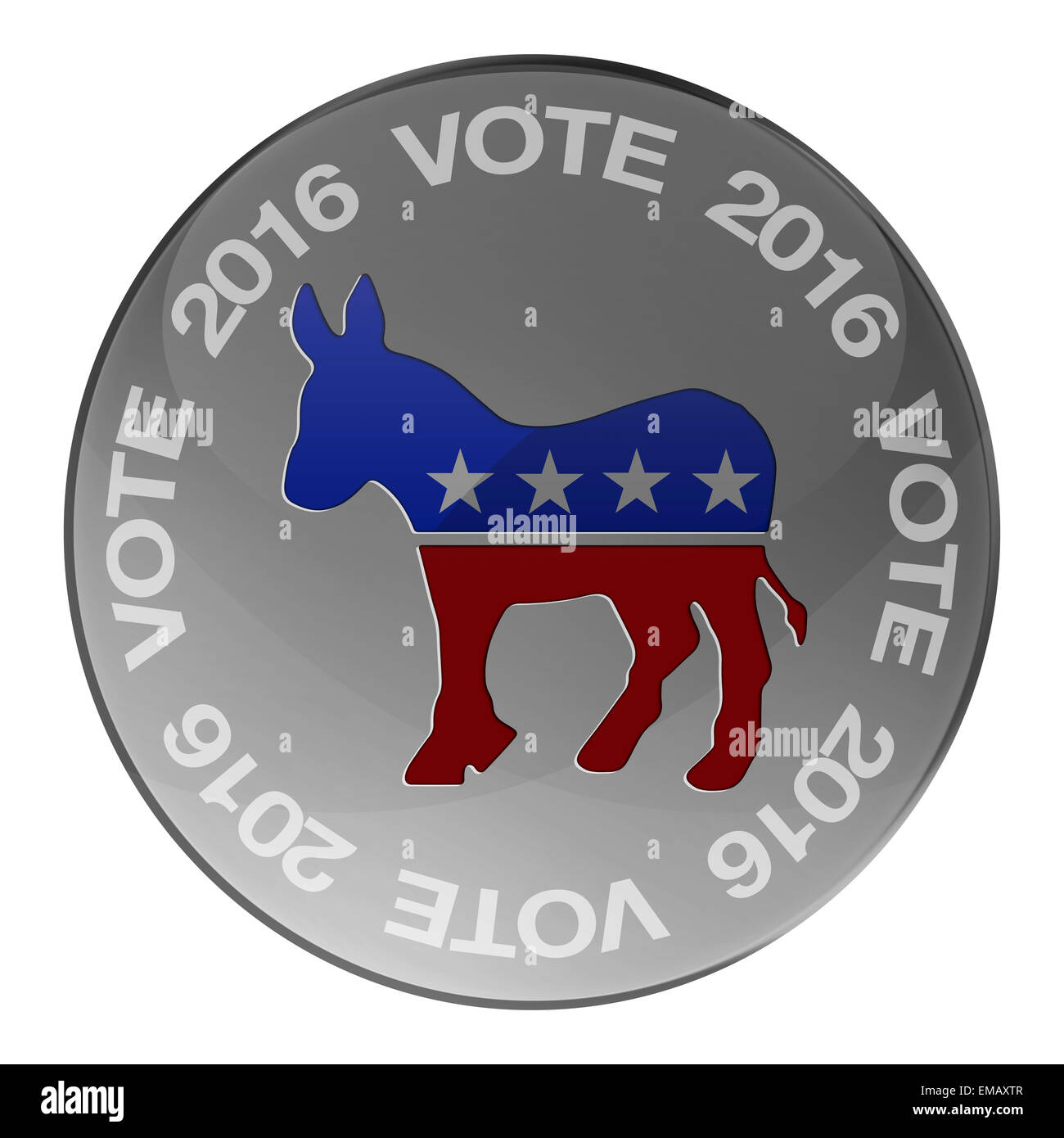 2016 Elections button shape with Democrats party icon and Hillary ...