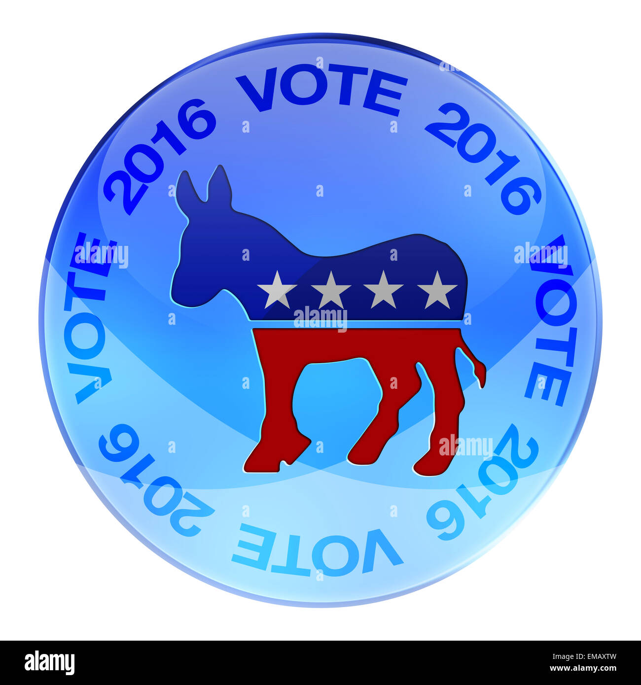 2016 Elections button shape with Democrats party icon and Hillary ...