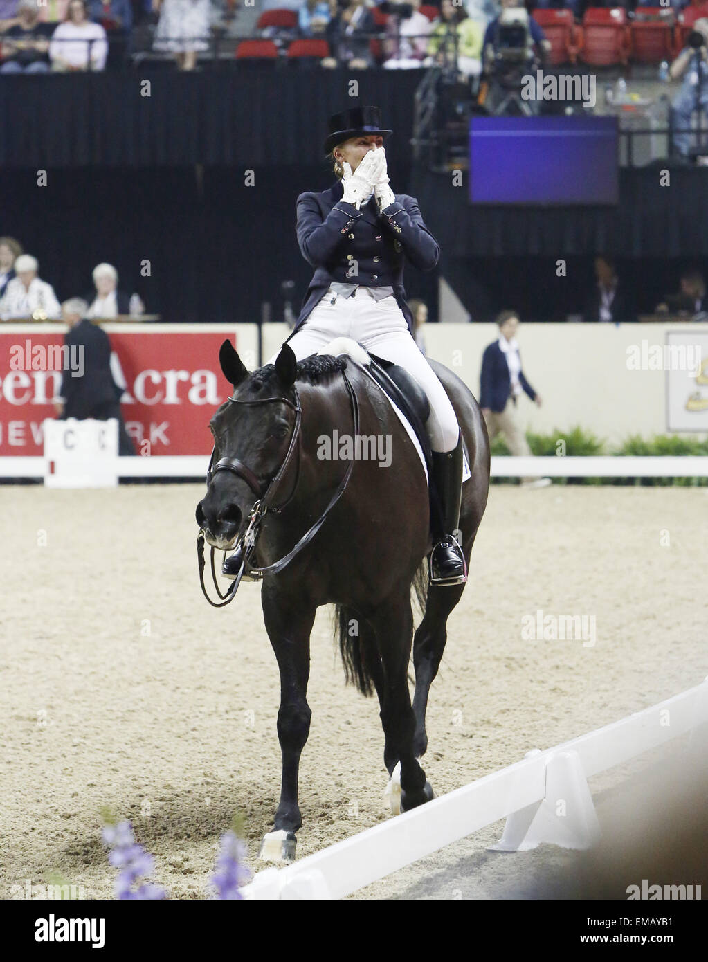 Las Vegas, Nevada, USA. 18th Apr, 2015. MALIN HAMILTON of Sweden blows ...