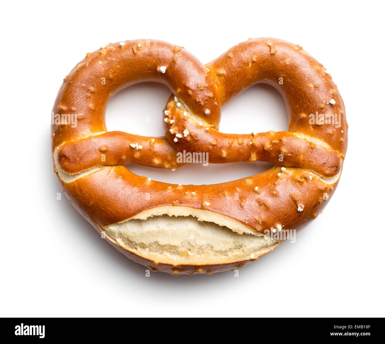 baked pretzel on white background Stock Photo - Alamy