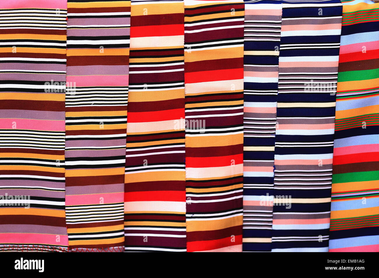 Manycolored traditional tibetan striped fabrics for making women.s ...