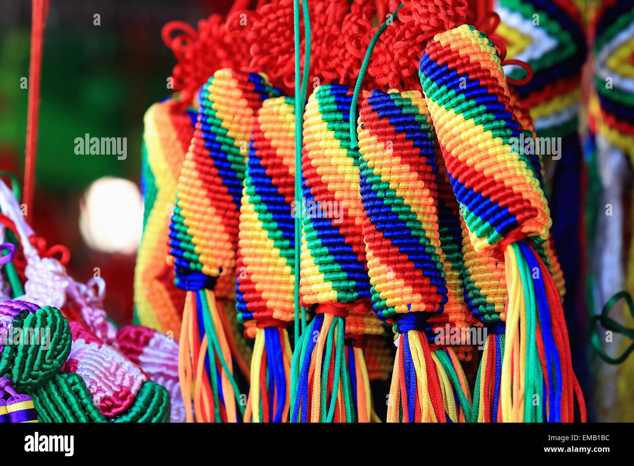 Manycolored traditional tibetan braided thread ornaments-shop in the ...