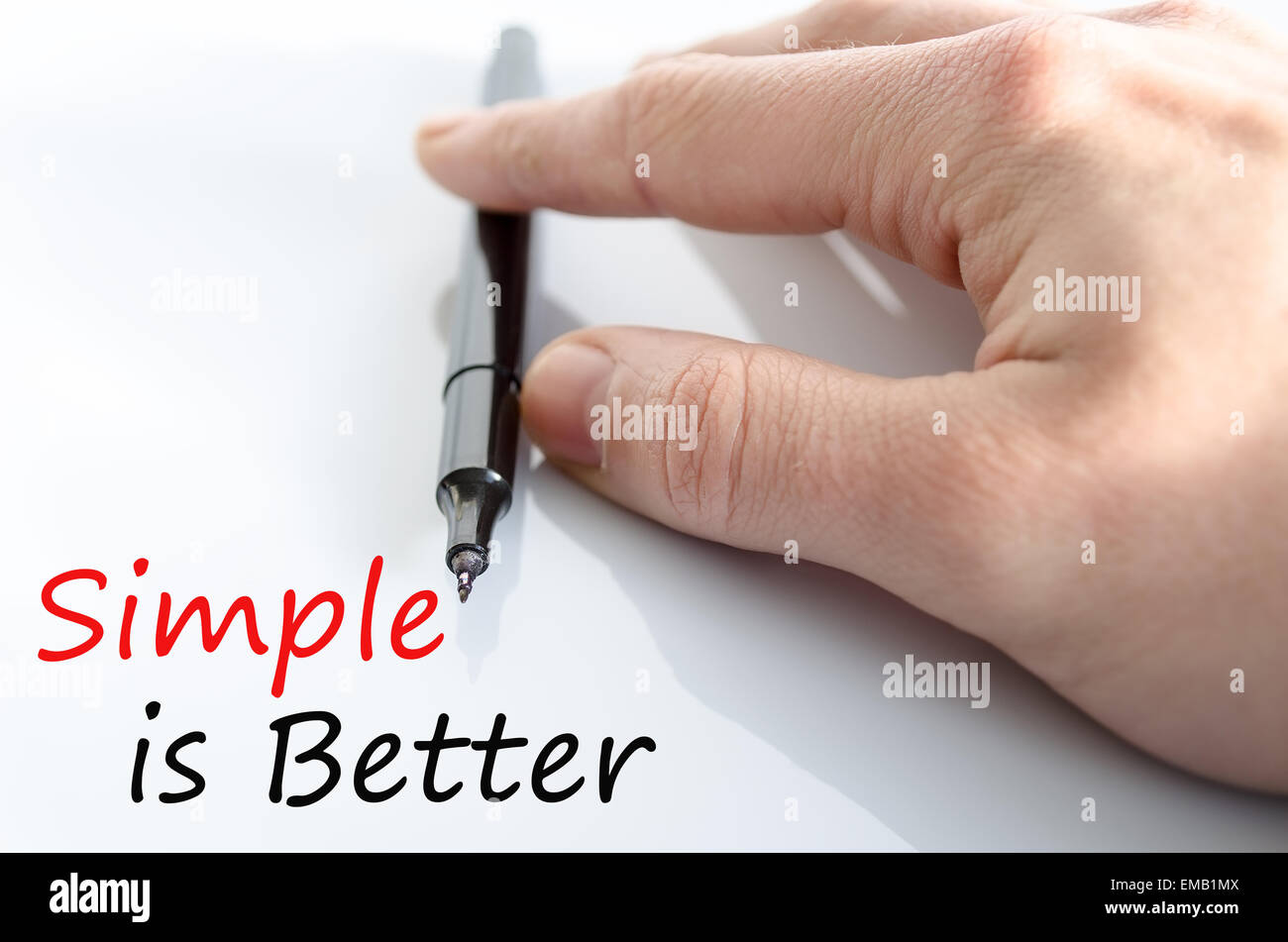 Simple is Better Concept Isolated Over White Background Stock Photo - Alamy