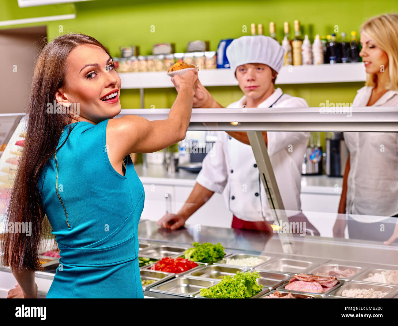 Group people at cafeteria Stock Photo - Alamy