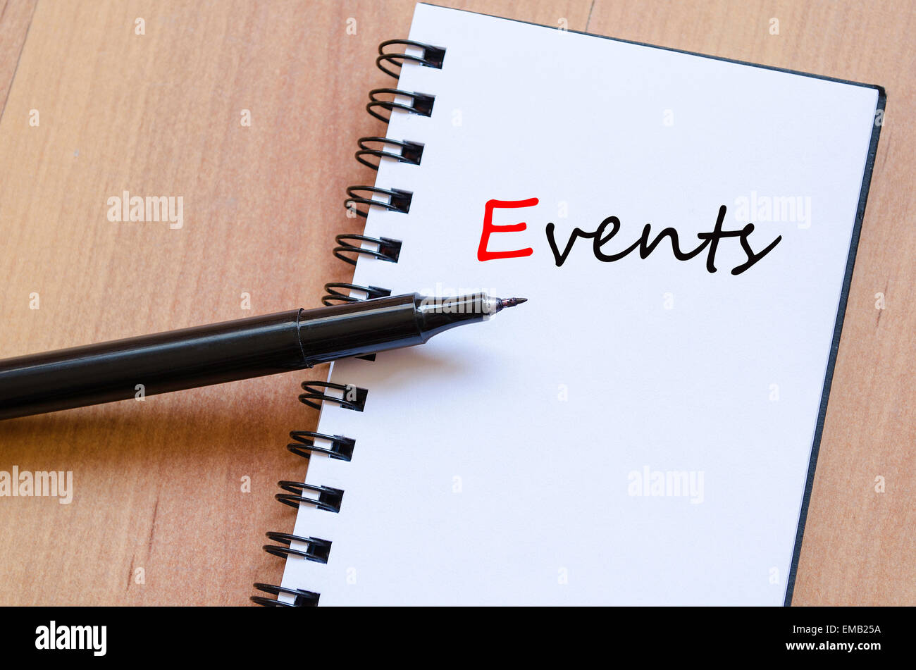 Events concept notepad Stock Photo - Alamy
