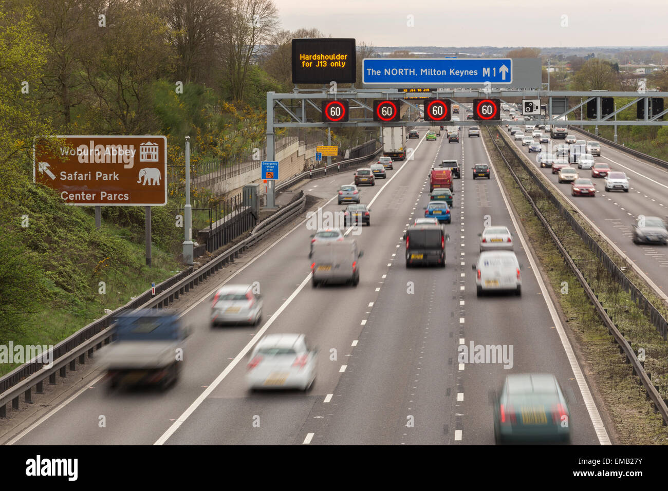 Motorway warning signs hi-res stock photography and images - Alamy