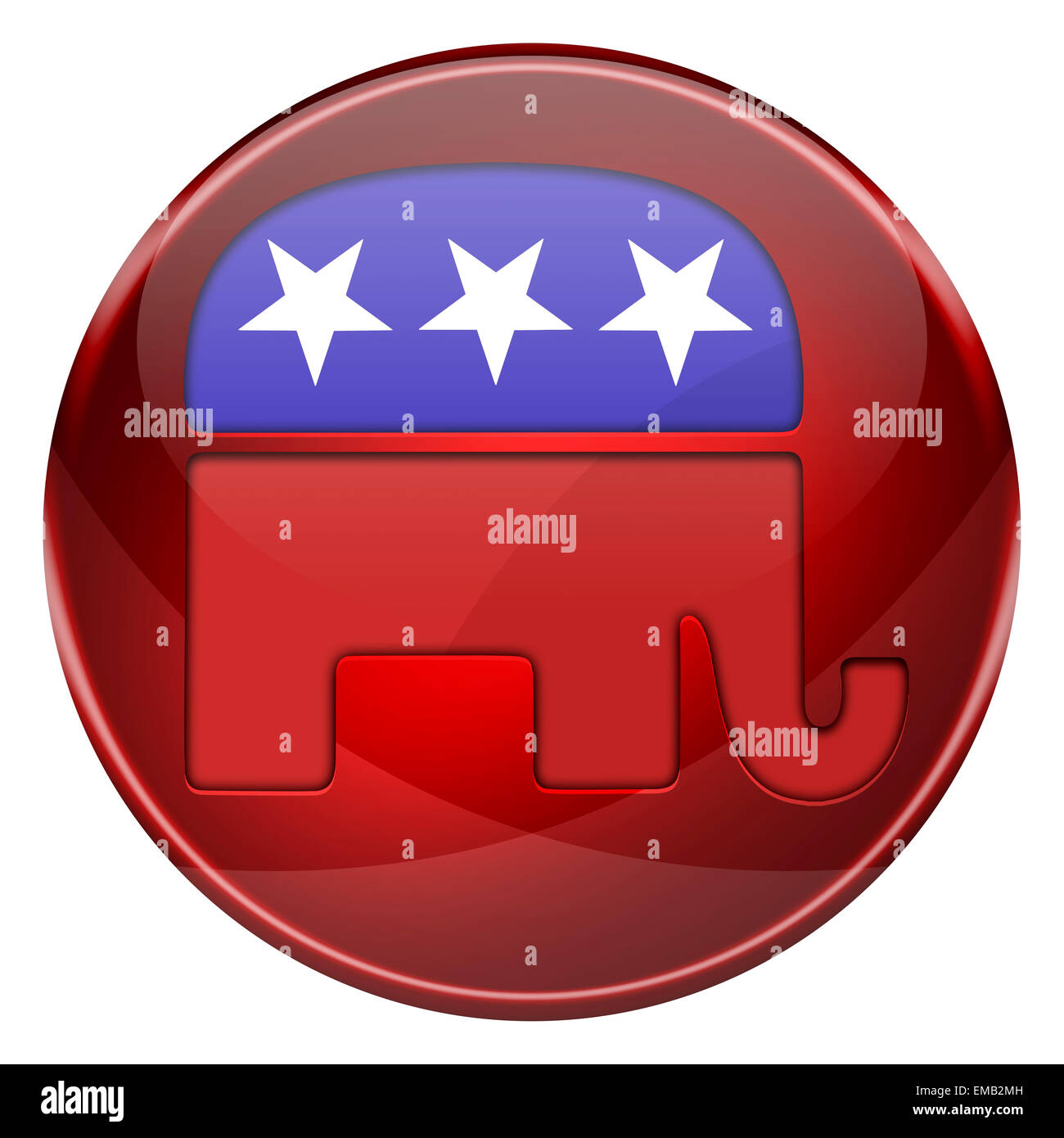 Elections button shape with Republican party icon Stock Photo - Alamy