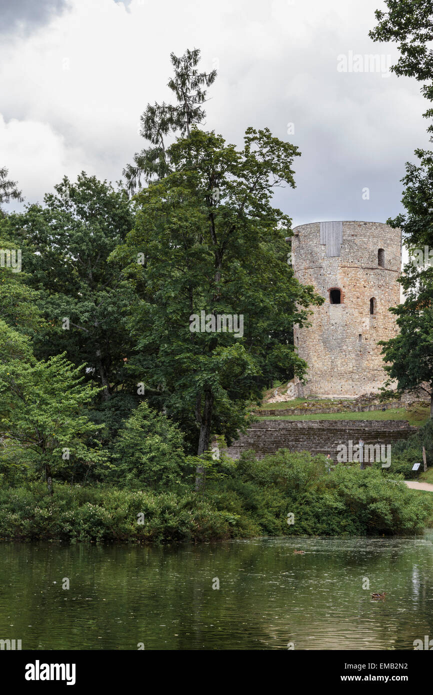 Cesis castle park, Cesis, Latvia in summer Stock Photo - Alamy