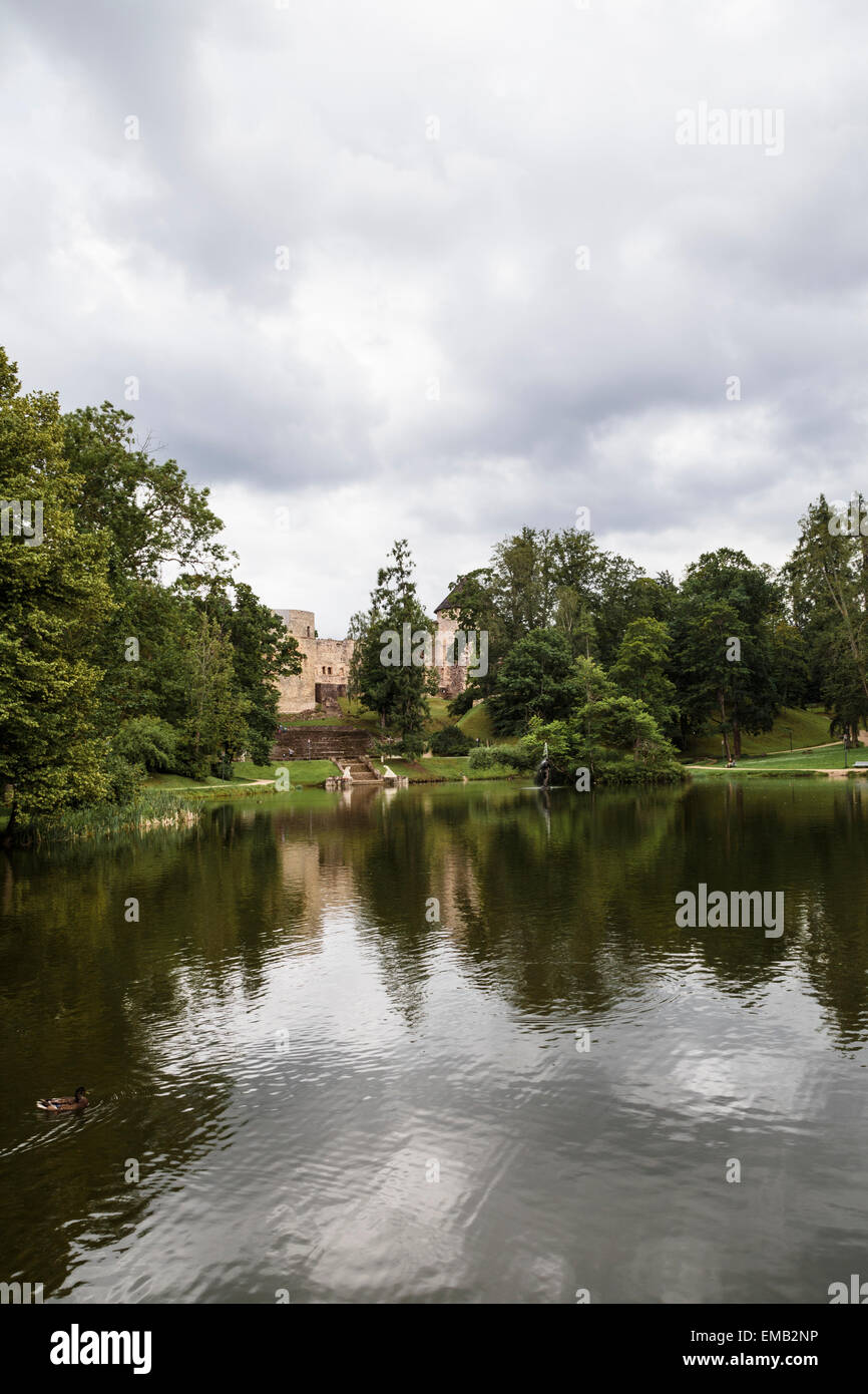 Cesis castle park, Cesis, Latvia in summer Stock Photo - Alamy